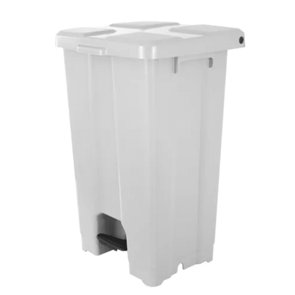 Lixeira 60L Quadrada com Pedal Branco JSN P60B