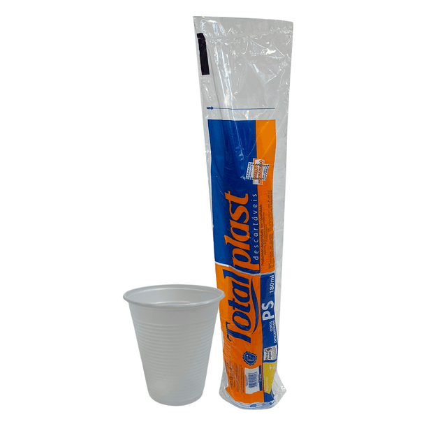 Copo Descartável Branco 180ml PS TotalPlast 2.500 unidades